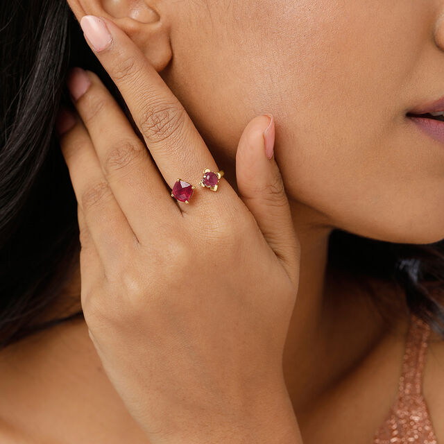 Crimson Clinks 14KT Ruby Finger Ring