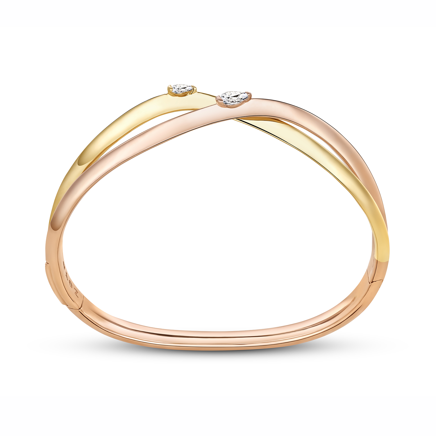 My Embrace bangle, Slim, 2 diamonds